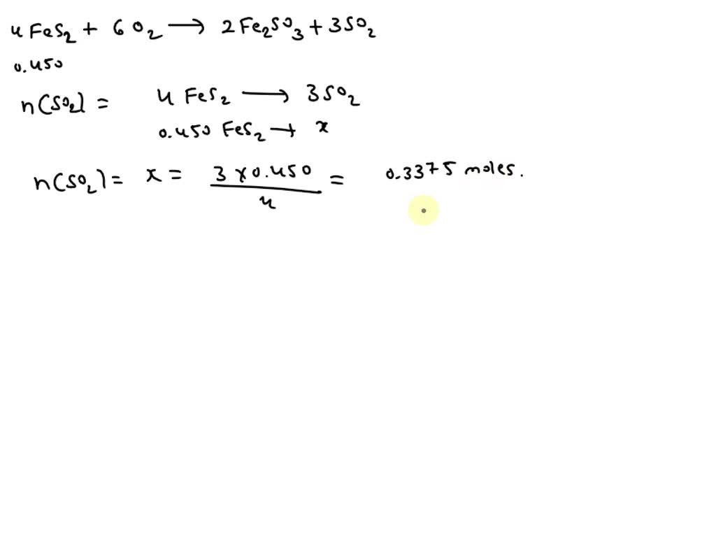 SOLVED: how many moles of KOH are required to react with all the SO2 produced by the oxidation ...