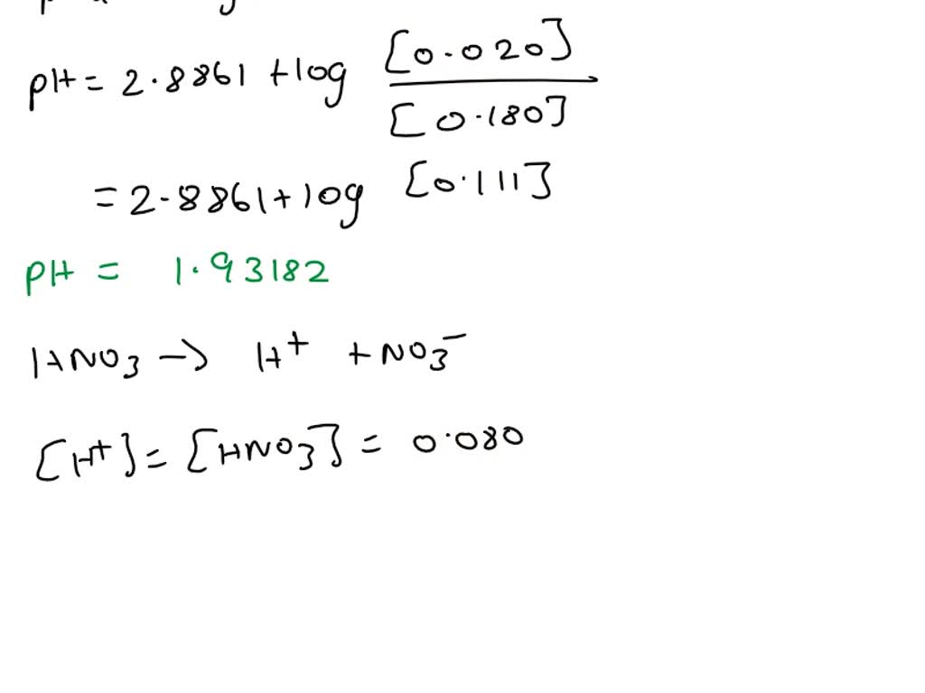 SOLVED: Using first your head, and then the Henderson-Hasselbalch equation, find the pH of a ...