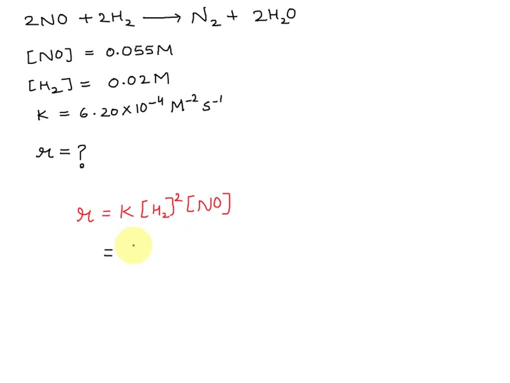 SOLVED: 1. Consider the following reaction: 2NO + 2H2 → N2 + 2 H2O If ...