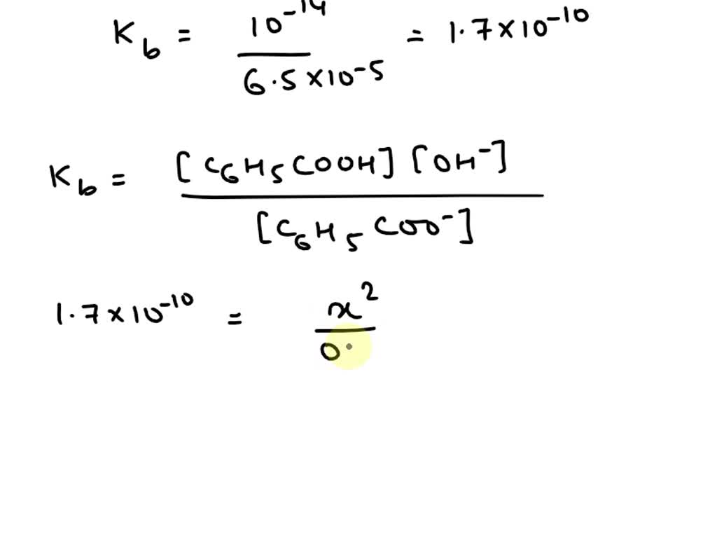 SOLVED: Part A Calculate the pH in 0.056 M sodium benzoate; Ka for ...