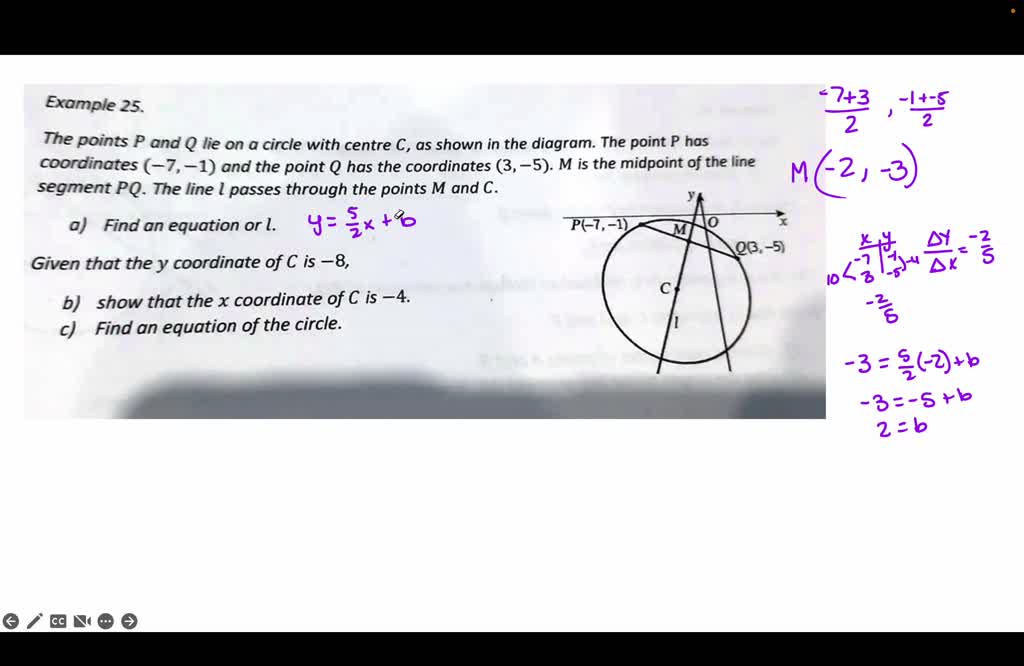 SOLVED: Example 25: The points P and Q lie on a circle with center C, as shown in the diagram ...