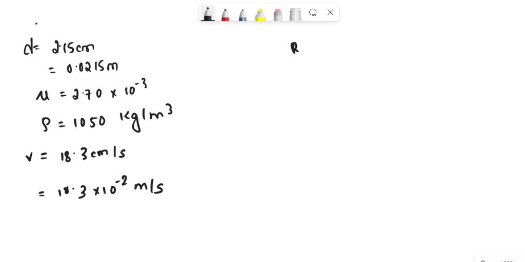 SOLVED: The Reynolds number (Re) is frequently used to characterize ...