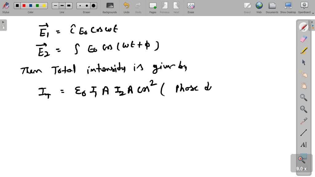 SOLVED: Consider the interference of two coherent electromagnetic waves ...