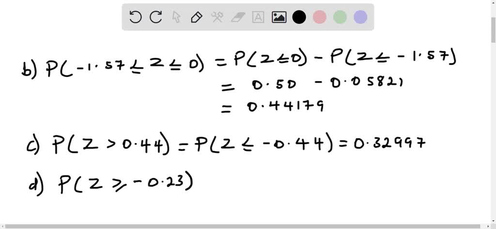 Solved Given That Z Is Standard Normal Random Variable Compute The 0098