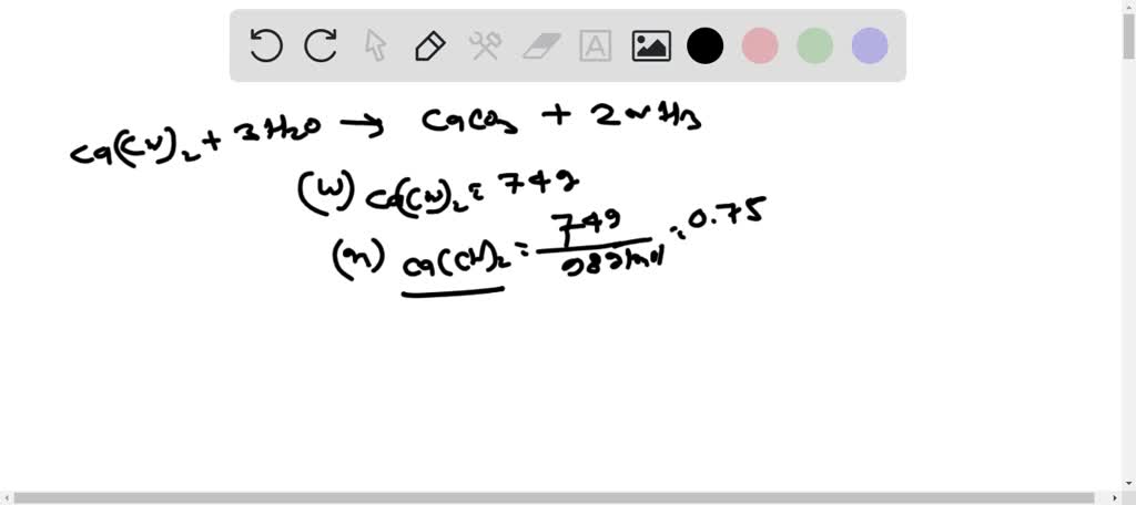 SOLVED: Calcium cyanamide reacts with water to form calcium carbonate ...