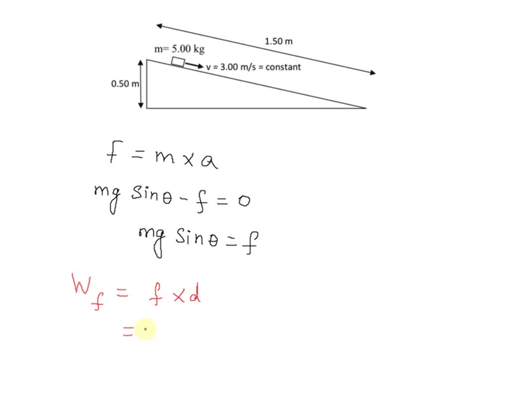 solved-a-block-of-mass-m-5-00-kg-slides-down-a-ramp-with-a-constant