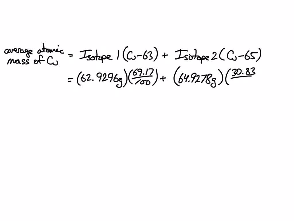 Atomic Mass Of Copper 63 And 65 at Micheal Weston blog