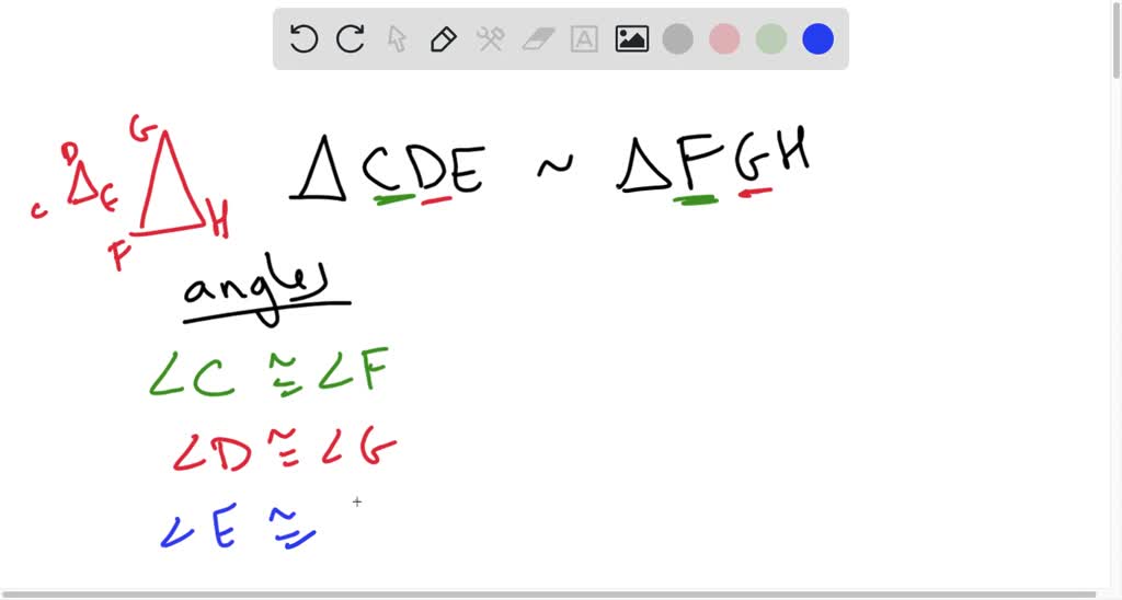SOLVED: Triangles CDE and FGH are similar: Write three proportions ... SOLVED: Triangles CDE and FGH are similar: Write three proportions ...