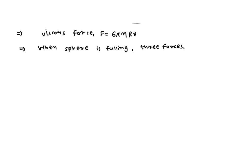 Solved A Sphere Of Mass M And Radius R Is Falling In A Viscous Fluid