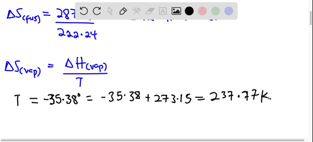 SOLVED: Using the data in the table; calculate A Sfus and ASvap for HBr: JI(K mol) JI(K mol ...