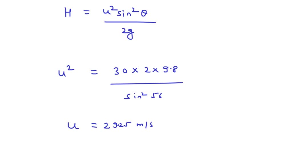SOLVED: A projectile launched at an angle of 56 degrees above the horizon rises to a maximum ...