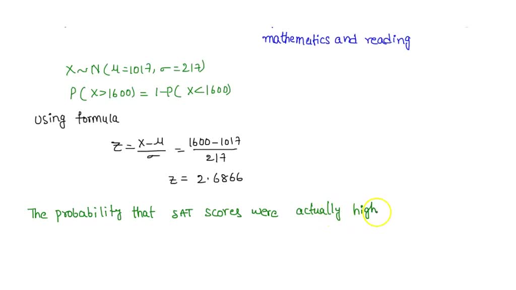 SOLVED: It is possible to score higher than 16001600 on the combined ...