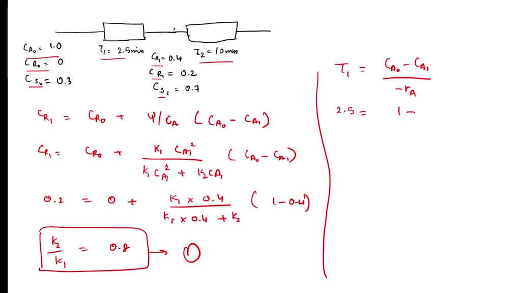 SOLVED: Substance A in liquid reacts to produce R and S as follows ...