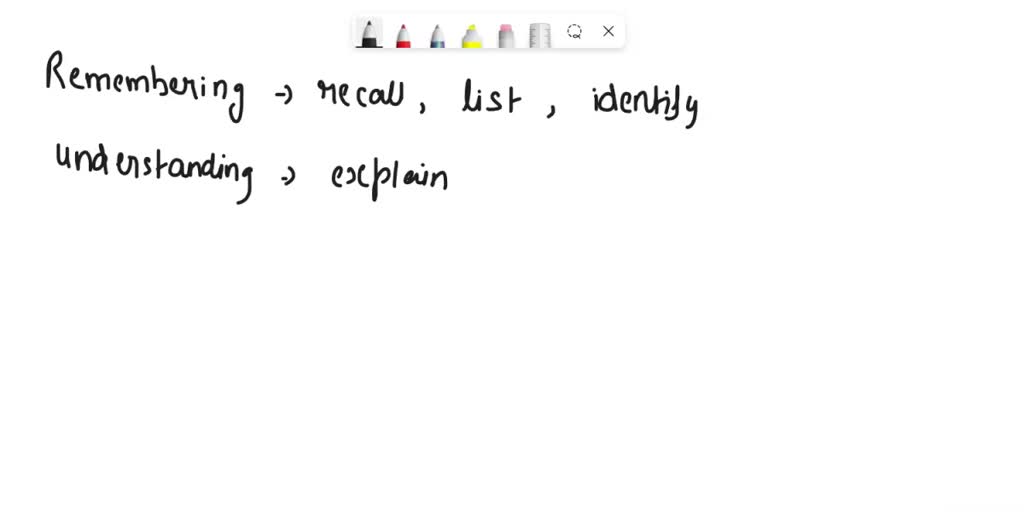 SOLVED: For each of the six Revised Bloom's Levels (Remembering, Understanding, Applying ...