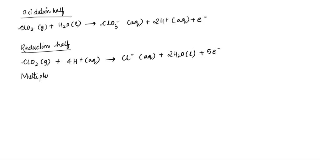 SOLVED: One of the concerns in using ClO2 as a disinfectant is that the ...