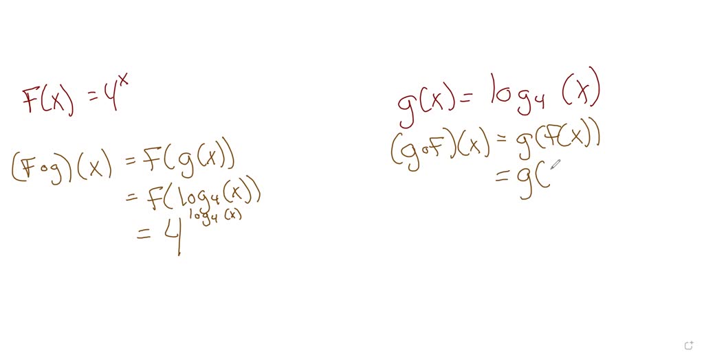SOLVED F x 4 x And G x Log Base 4 X SOLVED F x 4 x And G x Log Base 4 X