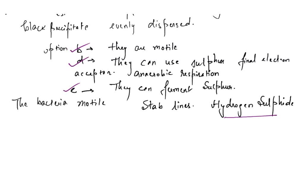 SOLVED: Question 5 1 pt A SIM test shows black precipitate evenly ...