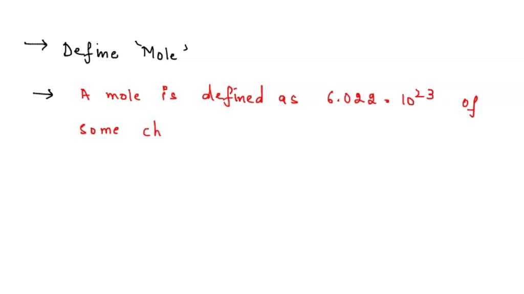SOLVED: Explain what the mole is, and why we need to use it to convert ...