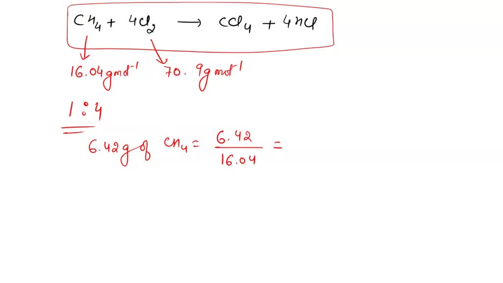 Solved Consider The Following Reaction Ch4 G 4cl2 G Ccl4 L