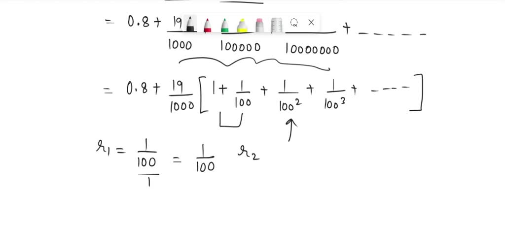 Consider the following repeating decimal: 0.819 (a) Write the repeating ...