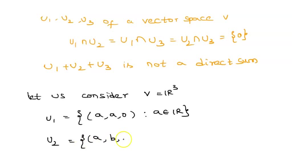 Solved 11 What Are The Relations Between Products Are Vector Spaces Direct Sums And