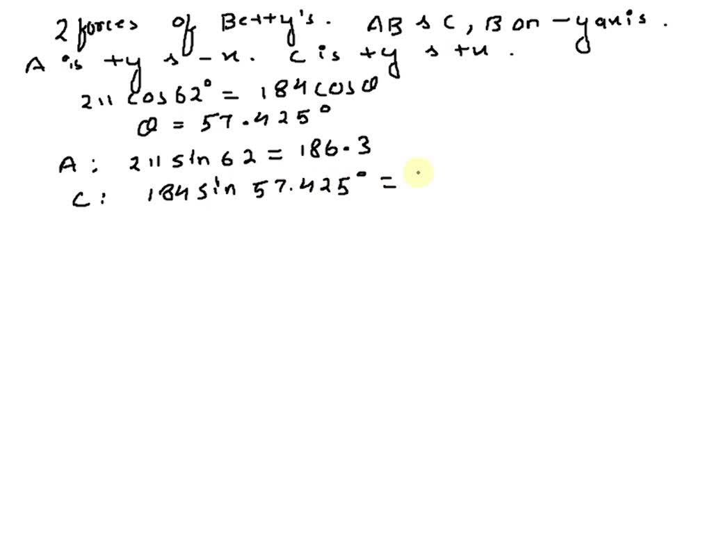 SOLVED: Two-dimensional tug-of-war; Alex, Betty, and Charles pull ...