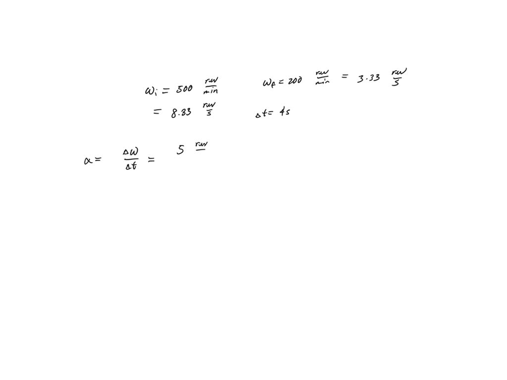 SOLVED: An electric fan is turned off, and its angular velocity decreases uniformly from 500 rev ...