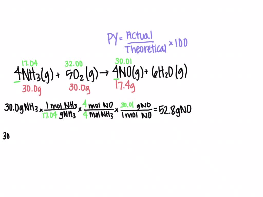 SOLVED: The first step in the Ostwald process for producing nitric acid ...