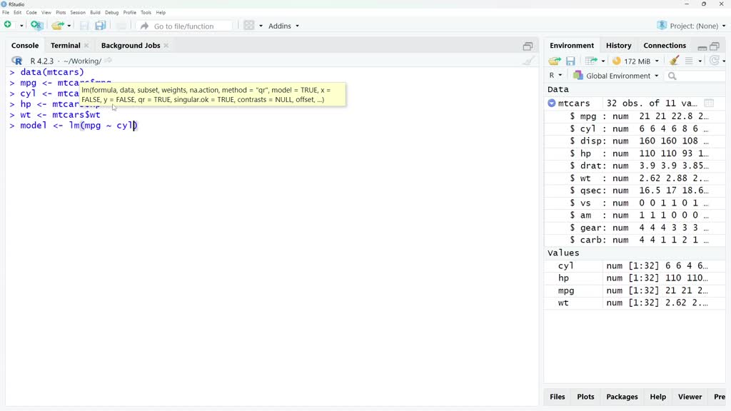 Solved In R Fit A Multiple Linear Regression Model Using The Mtcars Dataset With Mpg As The 