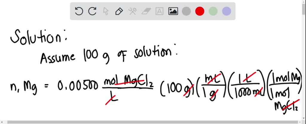SOLVED: What is the molality of the Mg2+(aq) in the 0.00500 M MgCl2(aq) solution from Question 1 ...
