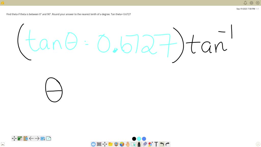 SOLVED: Find the angle theta in the triangle below rounding to one ...