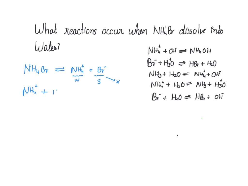 SOLVED: 16 The reaction that occurs when NH4Br * dissolves in water is ...