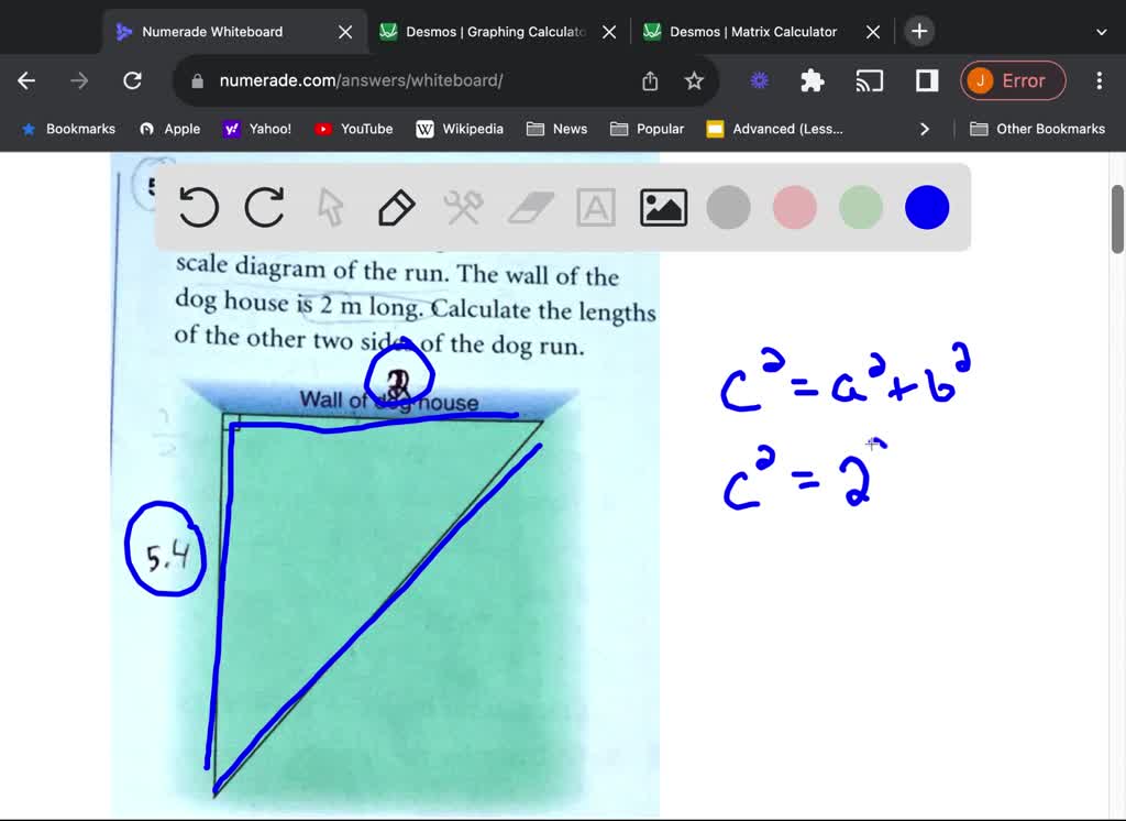 Gina plans to build a triangular dog run against one side of a dog ...