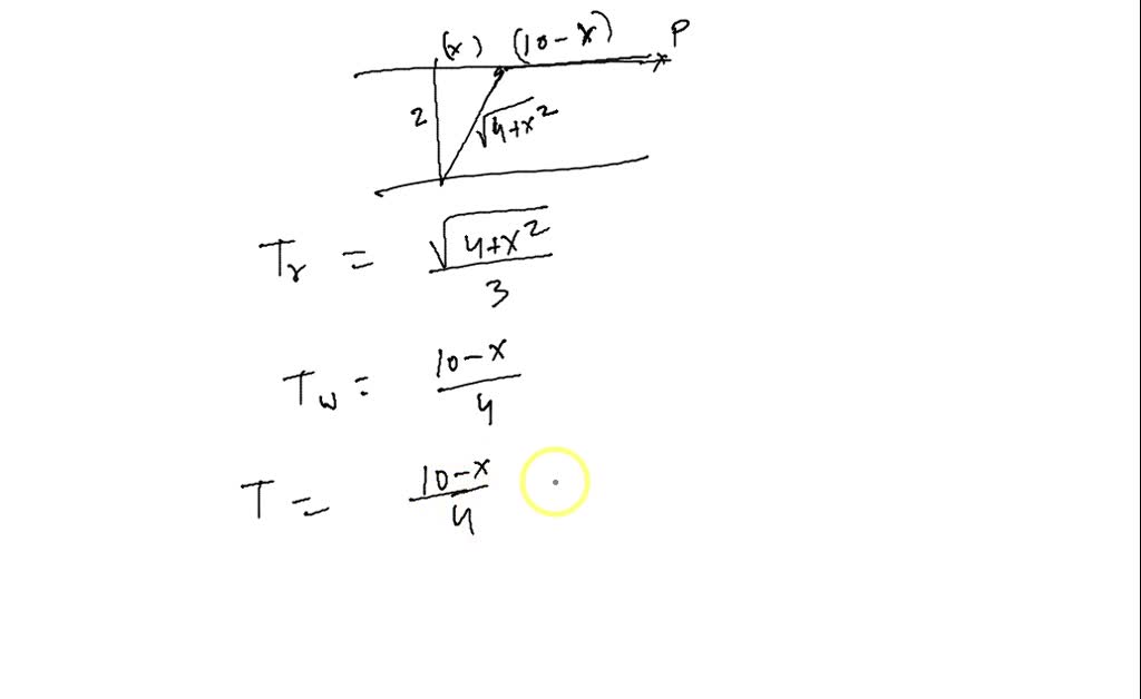 SOLVED: A small island is 2 miles from the nearest point P on the ...
