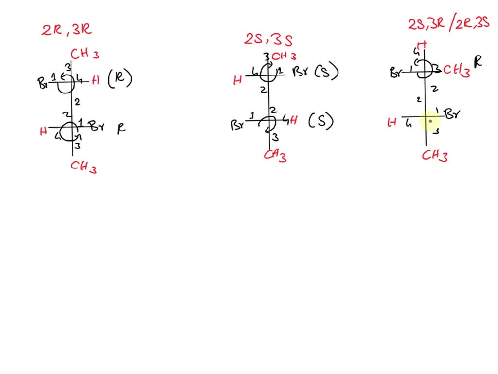 SOLVED: Part A3. Stereoisomers of 2,3-Dibromobutane For each of the incomplete structures shown ...