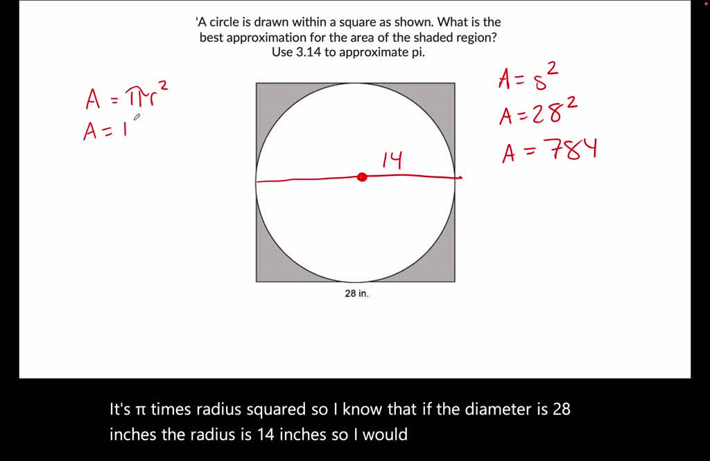 SOLVED: 'A circle is drawn within a square as shown. What is the best ...