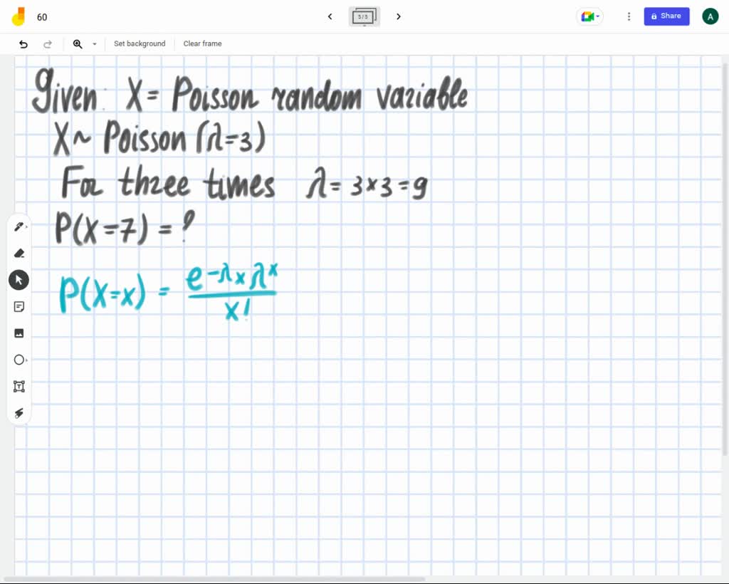 SOLVED: Consider a Poisson distribution with a mean of three ... SOLVED: Consider a Poisson distribution with a mean of three ...