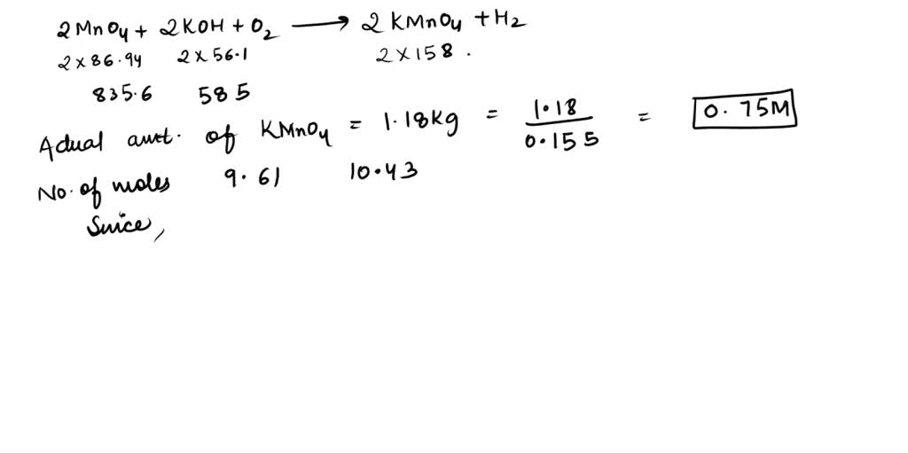 SOLVED: Potassium permanganate, KMnO4, a common oxidizing agent, is ...