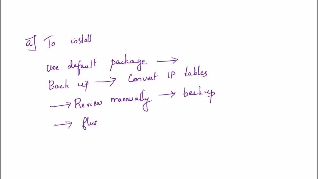SOLVED: Which of the following does the `sudo iptables -F` command accomplish? - Lists all the ...