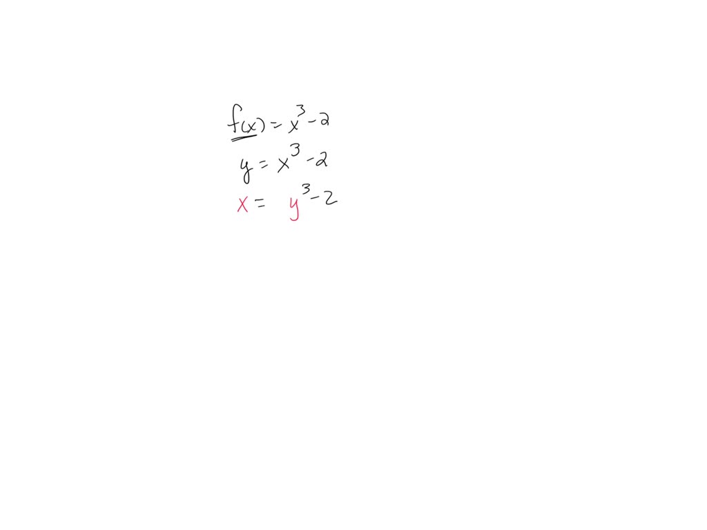 SOLVED The Function F x X 3 2 Is One to one Find An Equation For