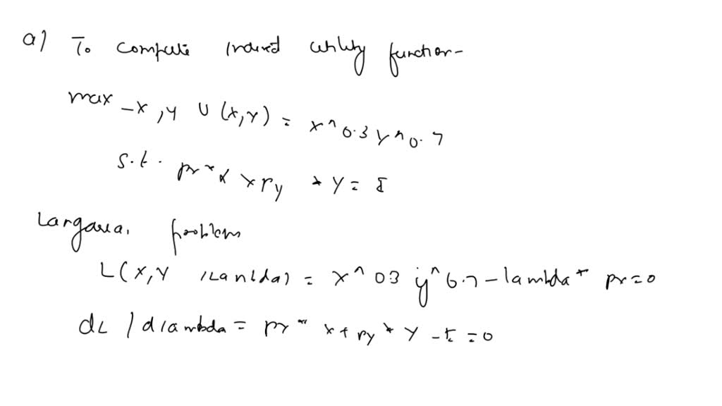 SOLVED: Assume a utility function is U(x1,x2)=x1^a * x2^(1-a), where 0