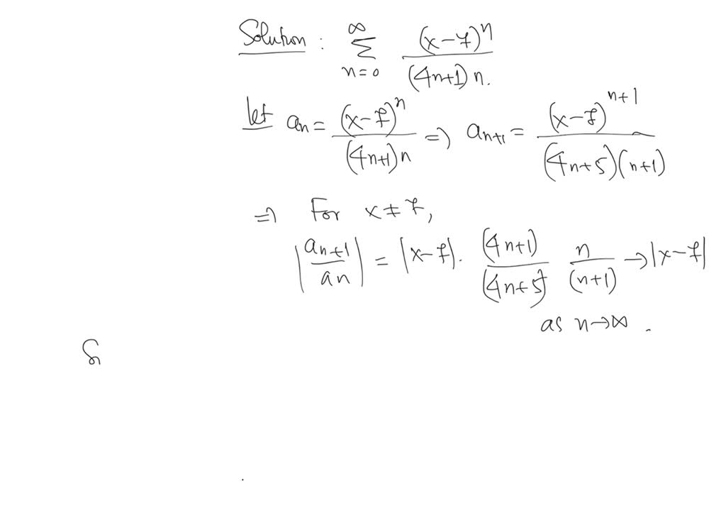 SOLVED: Consider the following series. ∞ n = 2 (x + 7)n 7n ln(n ...