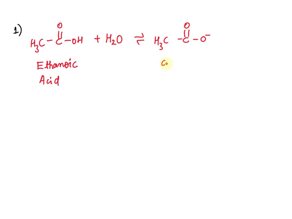 SOLVED: Carboxylic acid reacts with water to form a carboxylate ion and ...