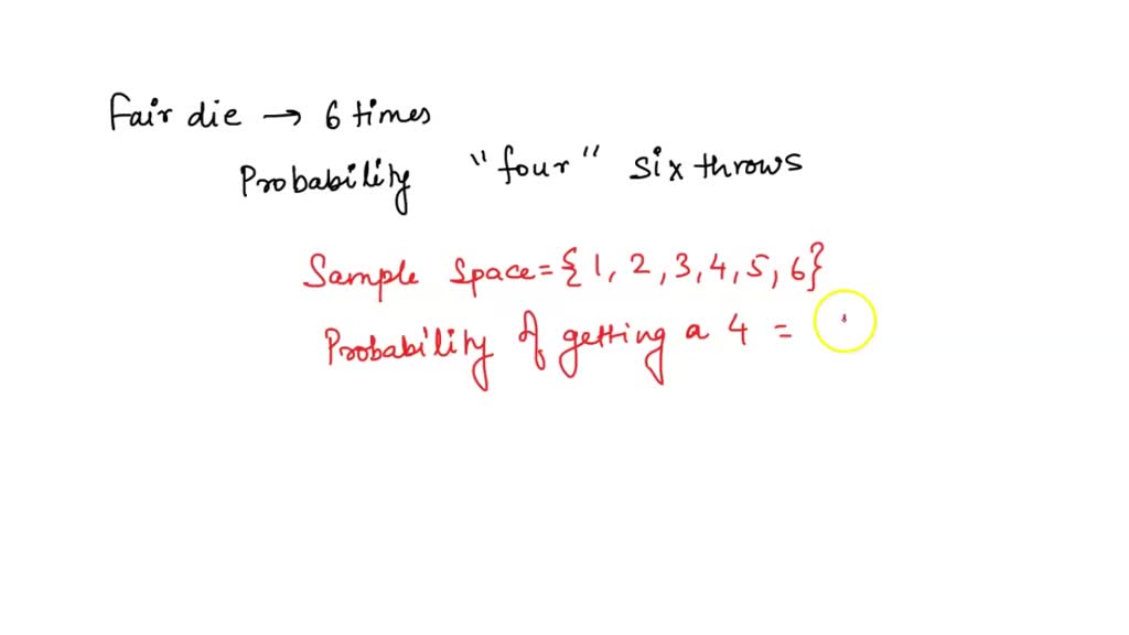 SOLVED: A fair die is thrown six times. Find the probability of rolling ... SOLVED: A fair die is thrown six times. Find the probability of rolling ...