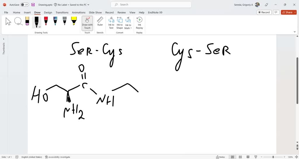 Explain why the notations Ser-Cys and Cys-Ser represent two different ...