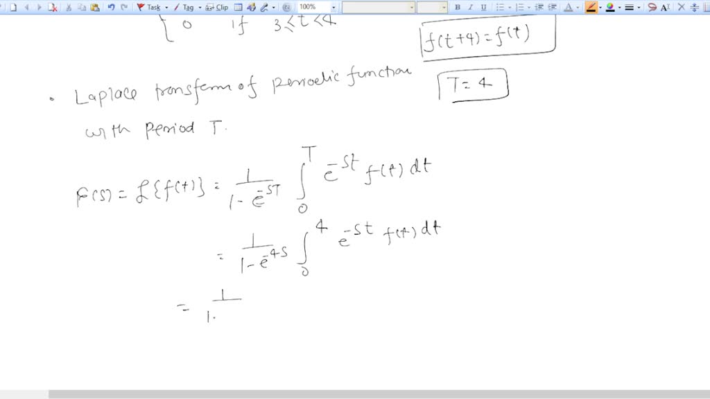 SOLVED: point) Find the Laplace transform of the periodic function f(t) whose graph is given ...