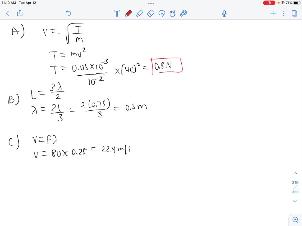 SOLVED: A) A string has mass per unit length 0.00500 grams/cm. The speed of transverse waves on ...