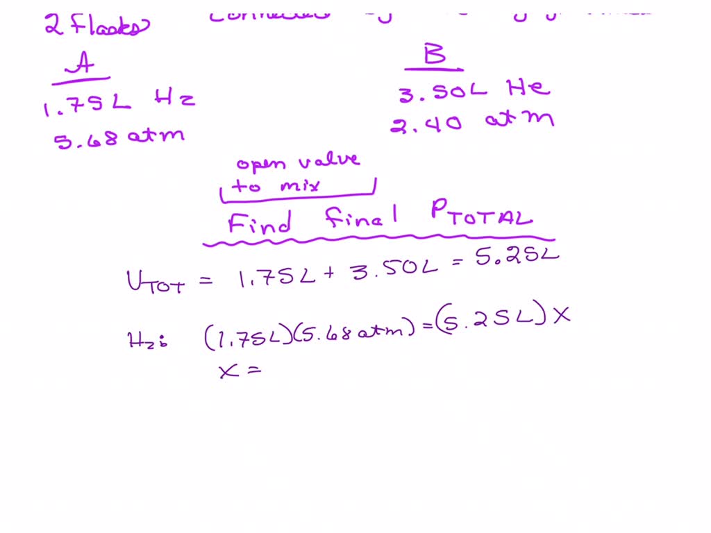 SOLVED: Two flasks, labeled A and B in the diagram below, are connected by a tube of negligible ...