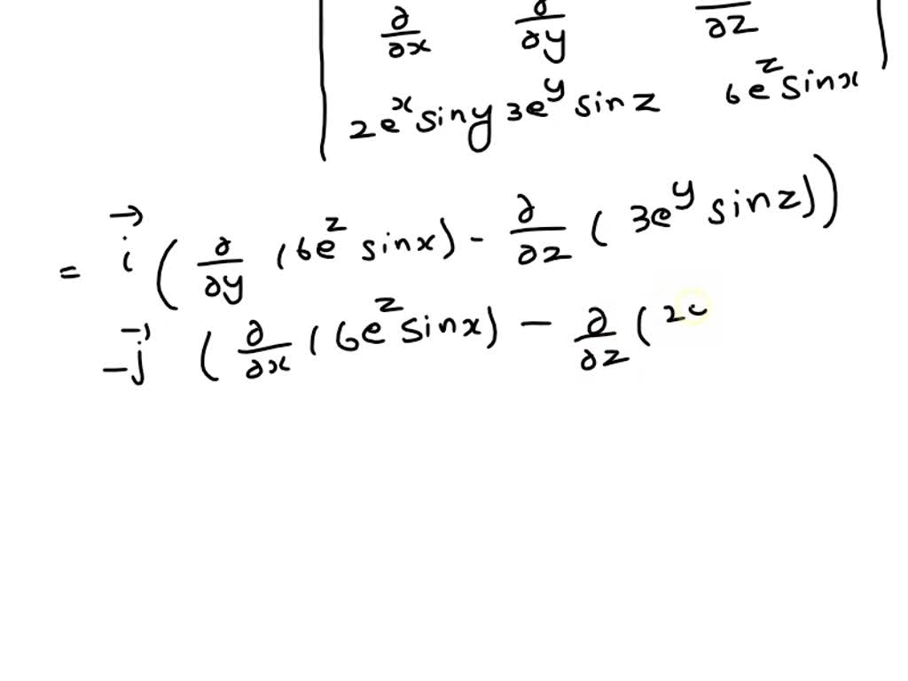 SOLVED: Consider the vector field: F(x, y, z) = 2ex sin(y), 3ey sin(z), 6ez sin(x) (a) Find the ...