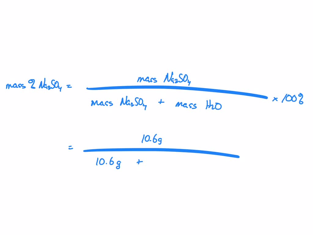 Calculate the mass percentage of Na2SO4 in a solution containing 10.6g of Na2SO4 in 483g of water.